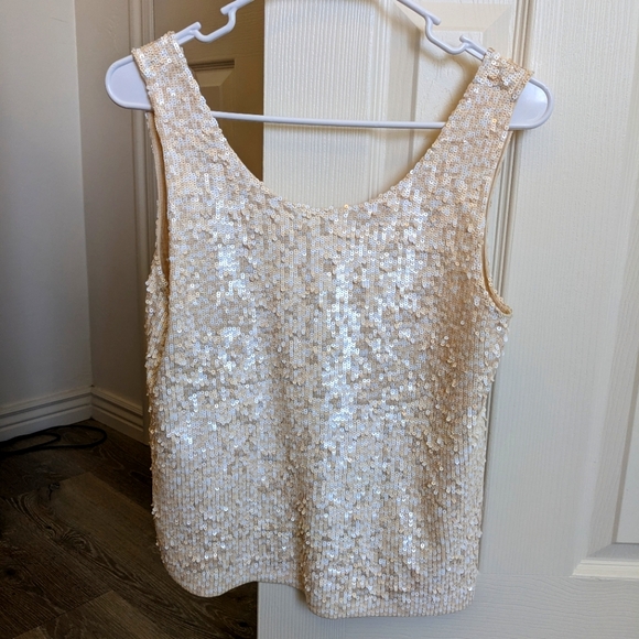 J. Crew | Tops | Cream Sequin Tank | Poshmark